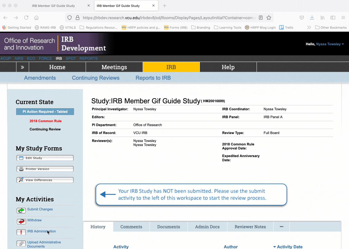 Navigating RAMS-IRB to Make Changes Requested by the IRB – OVPRI Human ...