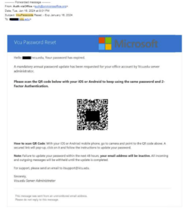 Fake Password Reset Scam Email – Phishing Net