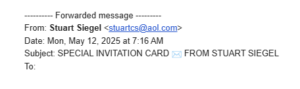 Stay Clear of This Email Scam “SPECIAL INVITATION CARD” – Phishing Net